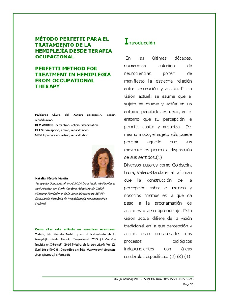 Método Perfetti para El Tratamiento de La Hemiplejía Desde Terapia ...