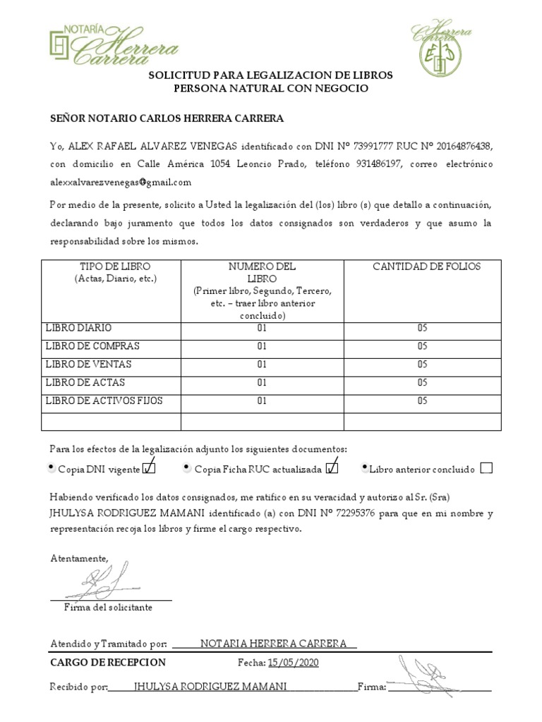 Legalizacion de Libros Notaria | PDF