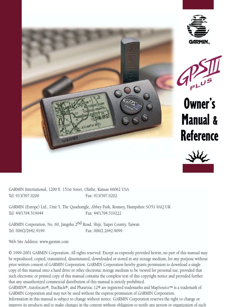 Garmin GPS III Plus - OwnersManual PDF | PDF | Menu (Computing ...