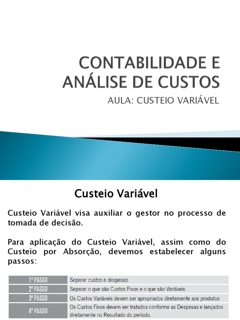 AULA 05 CUSTO VARIAVEL 27.03.20 OnLine | PDF | Despesa | Lucro (economia)