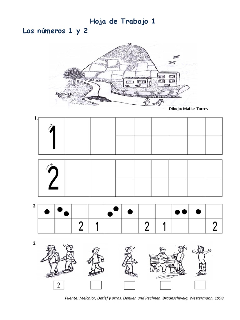 Hojas de Trabajo Los Numeros Del 1 Al 6 | PDF | Arte