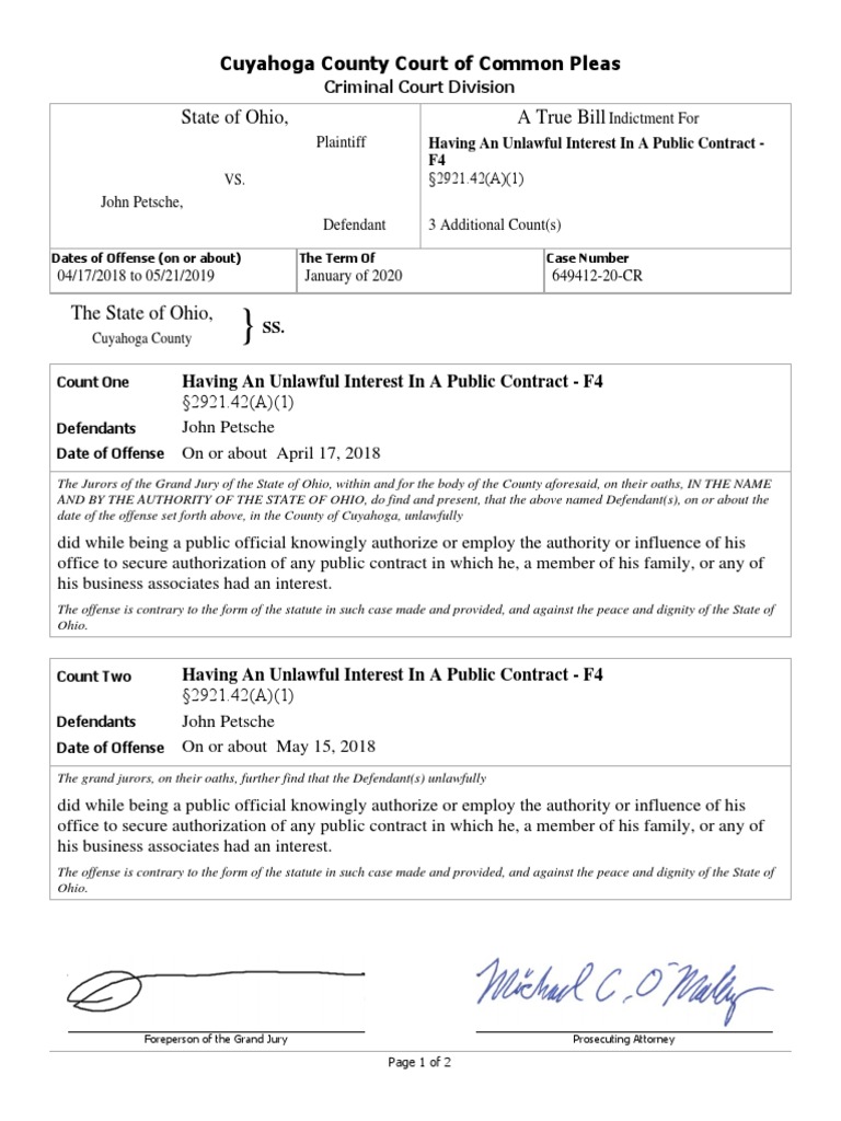 John Petsche Indictment | PDF | Grand Jury | Law