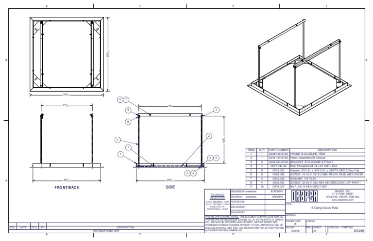 Front/Back Side: B Ceiling Closure Panel | Download Free PDF | Screw ...
