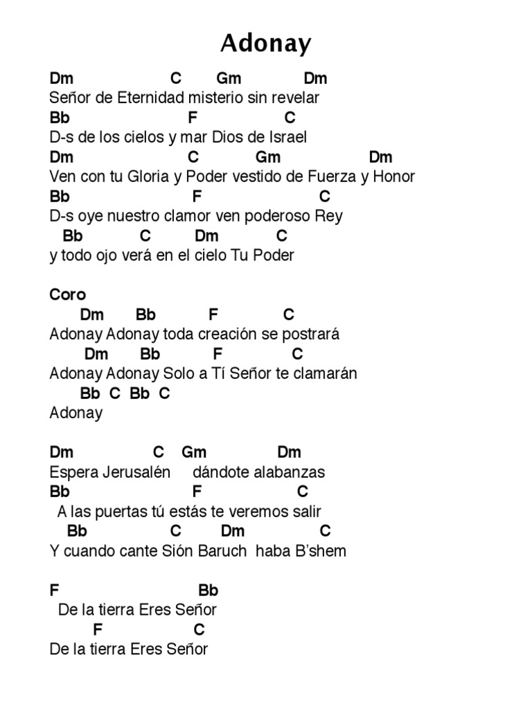 Adonay: Canción y Acordes | PDF