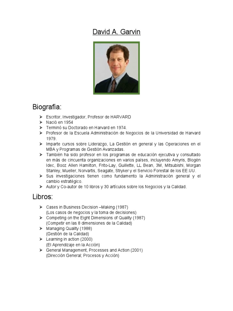 David Garvin | PDF | Ingeniería de confiabilidad | Business
