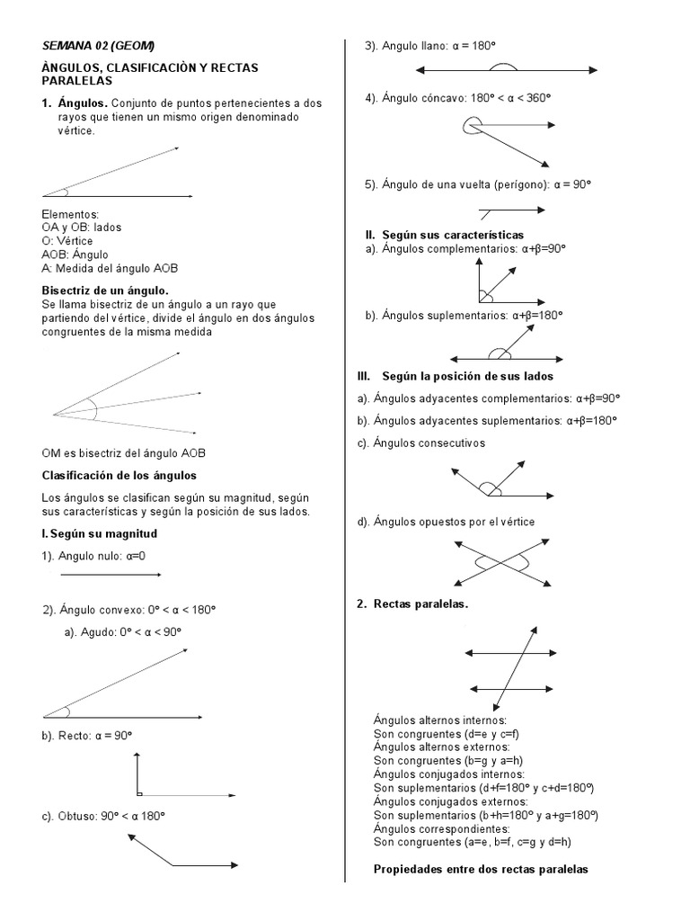 Semana 02 (Geom) | PDF | Ángulo | Geometría del plano euclidiano
