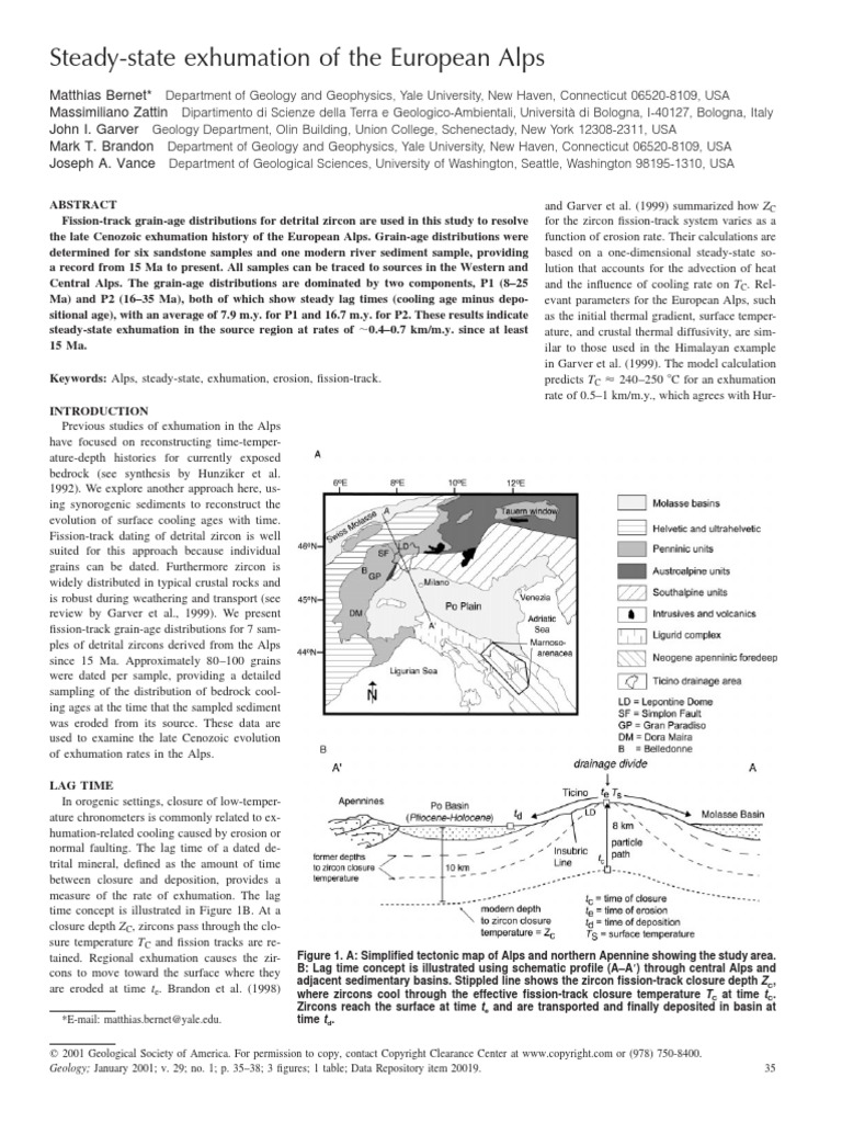 Steady-State Exhumation of The European Alps | PDF | Geology | Earth ...