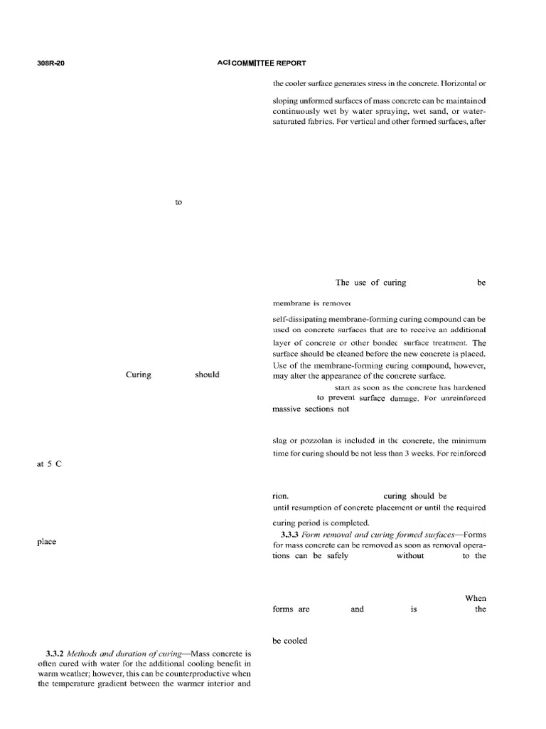 ACI 308R-01 R08 Curado de Concreto Masivo | PDF