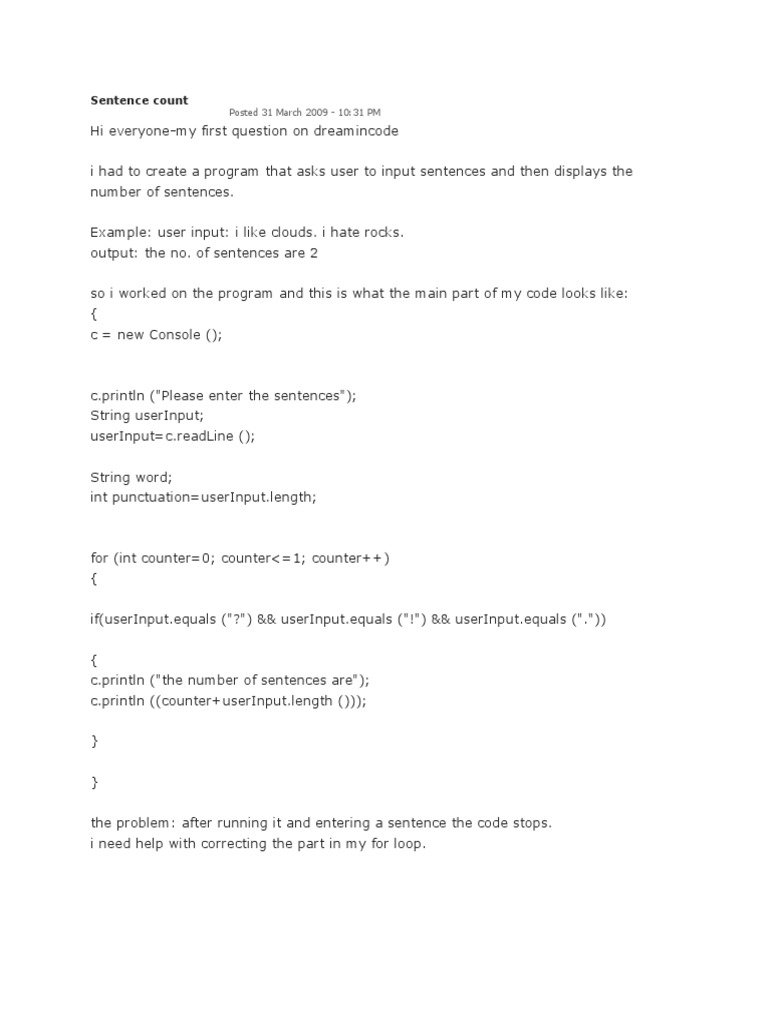 Sentence Count Pdf String Computer Science Software