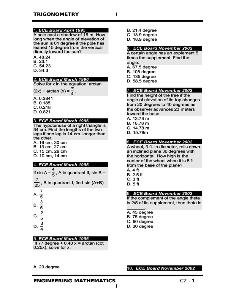 Trigonometry-Questions | PDF | Sphere | Triangle