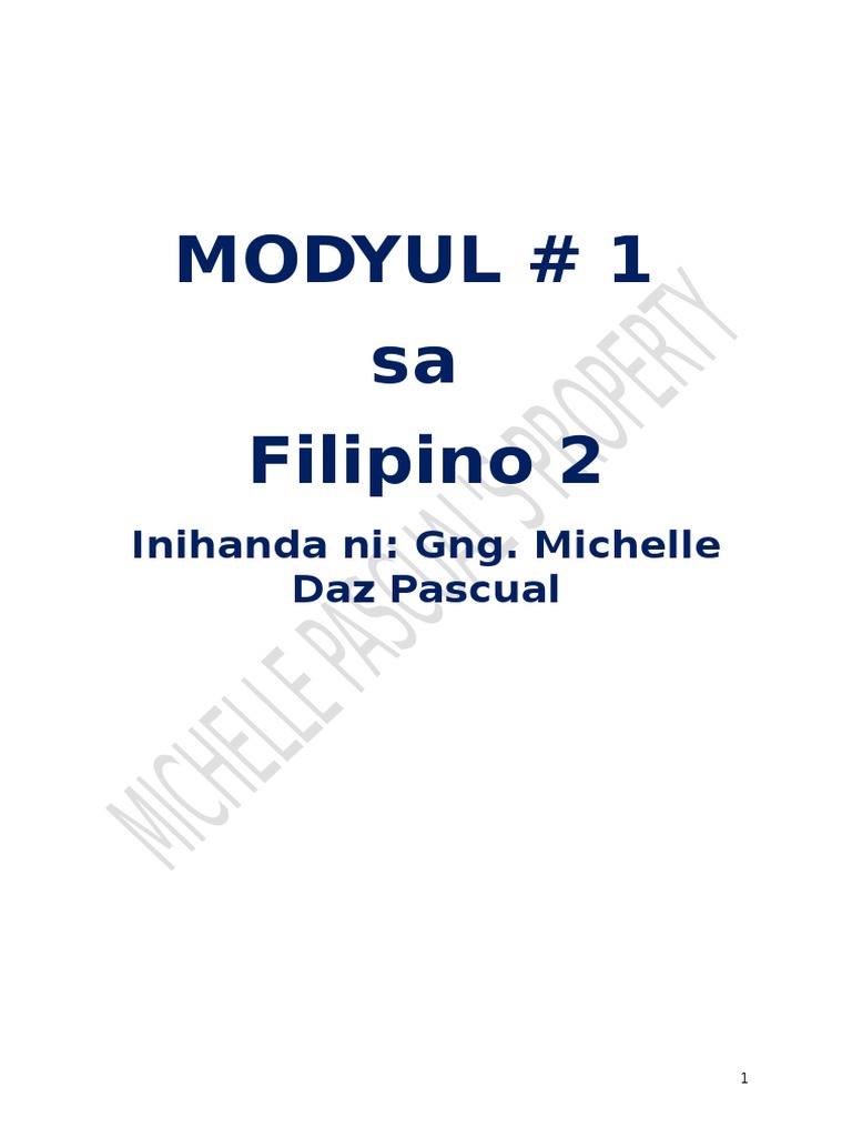 MODYUL 1 - Salitang Paggalang | PDF