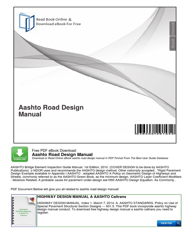 Fdocuments - in - Aashto Road Design Manual Method For Flexible Pavement Design Aashto Method ...