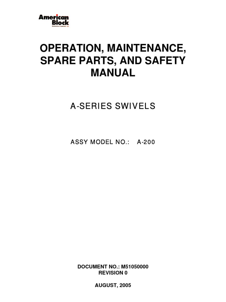 American Block Swivels Model A-200 | PDF | Bearing (Mechanical ...