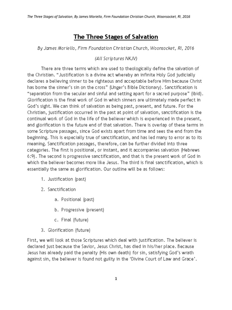 Three Stages of Salvation Explained | PDF | Justification (Theology ...