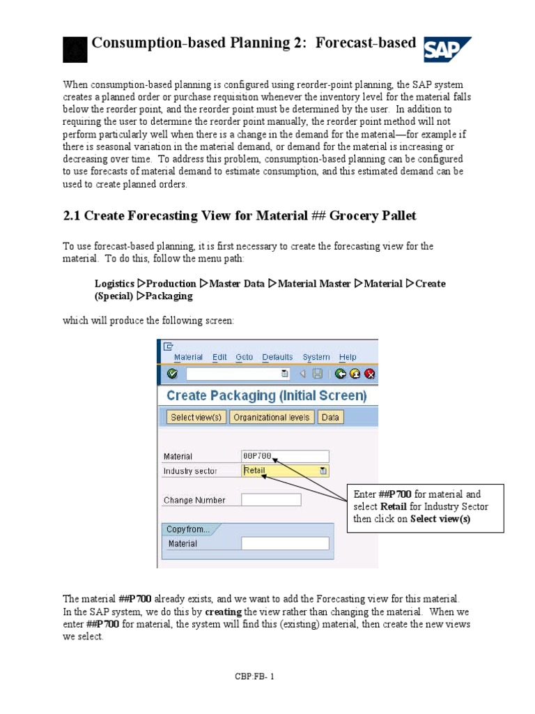 Consumption Based Planning 2 Forecast Based NW7 | PDF | Forecasting ...