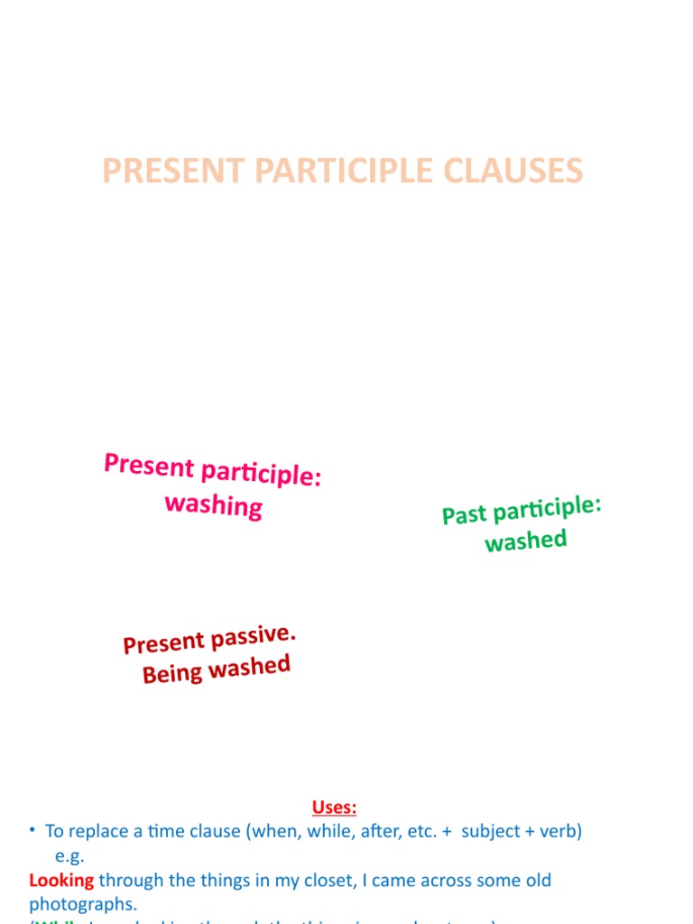 Present Participle Clauses Guide | PDF