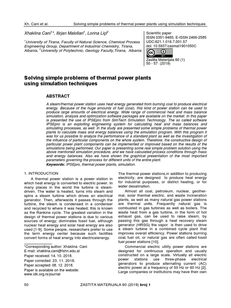 Solving Simple Problems of Thermal Power Plants Usss | PDF | Power ...