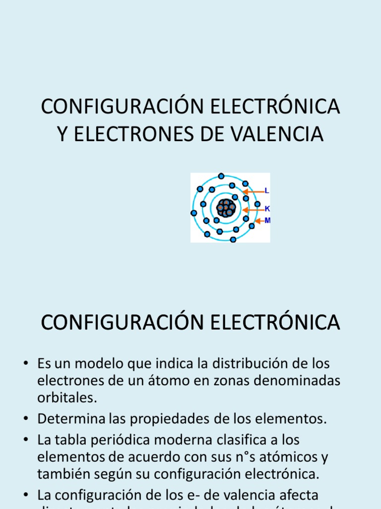 Electrones de Valencia y Configuración Electrónica | PDF ...