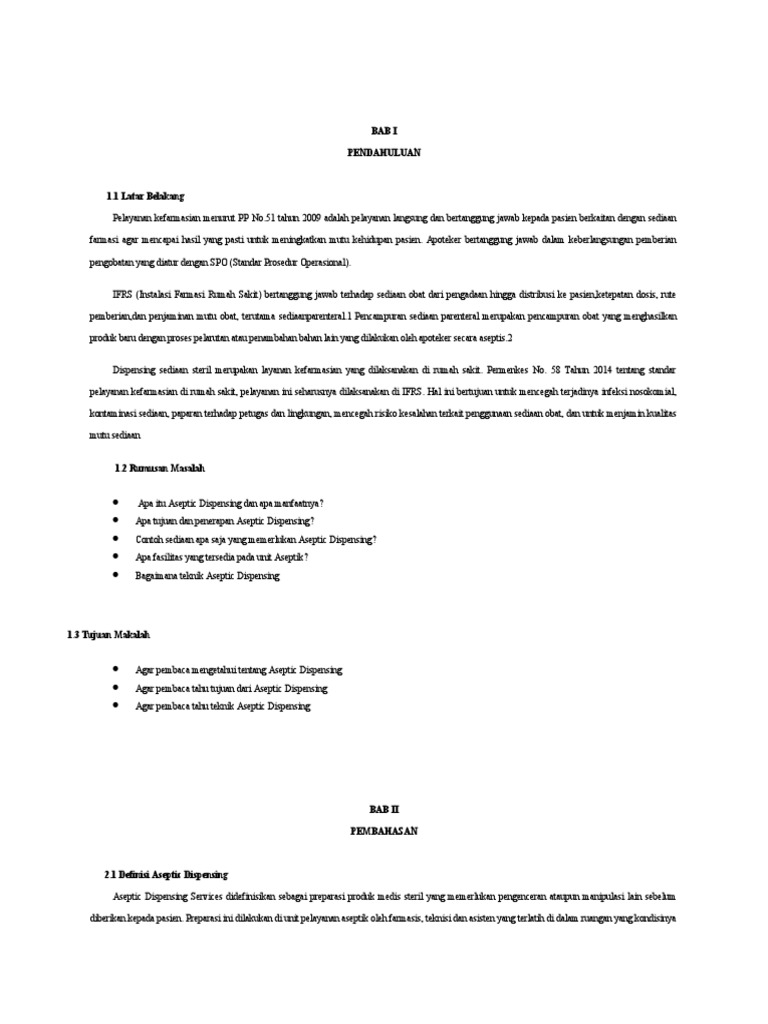 Aseptic Dispensing | PDF