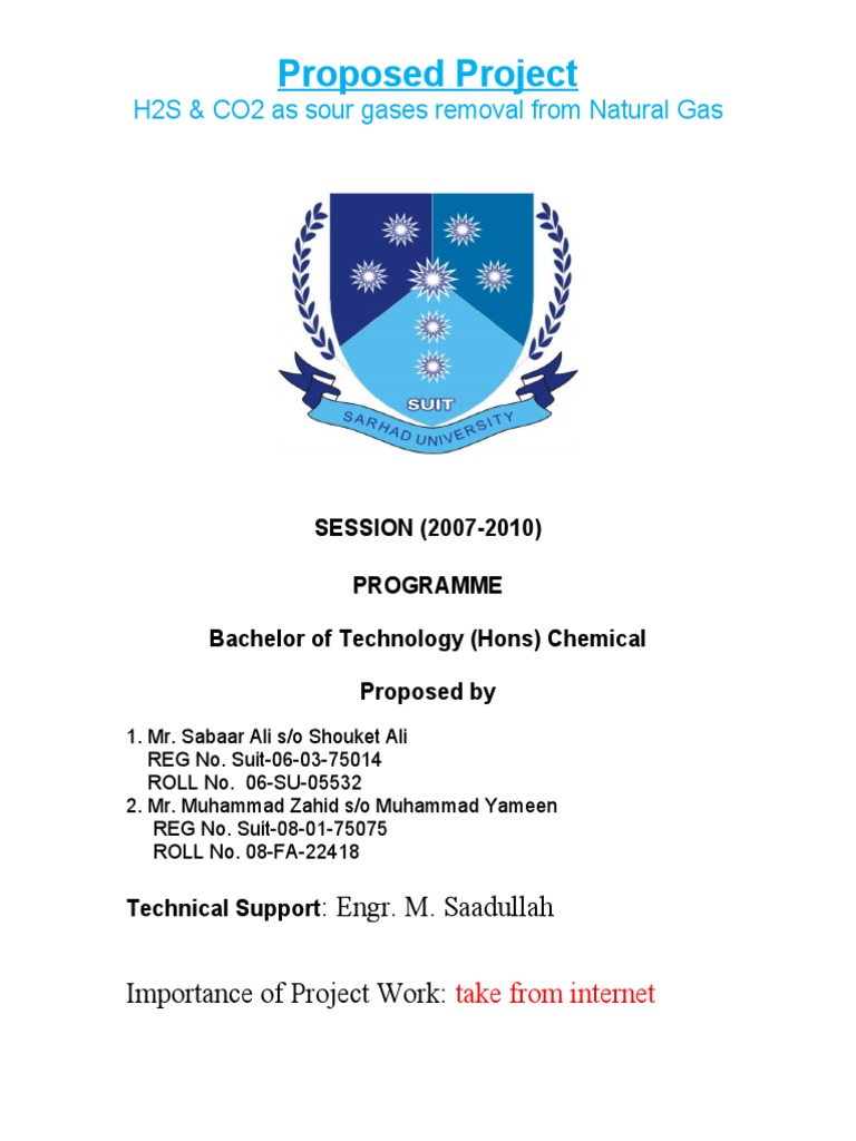 Sabaar h2s Removal Work | PDF | Natural Gas | Fossil Fuels