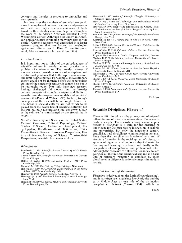 Scientific Disciplines History of | PDF | System | Science