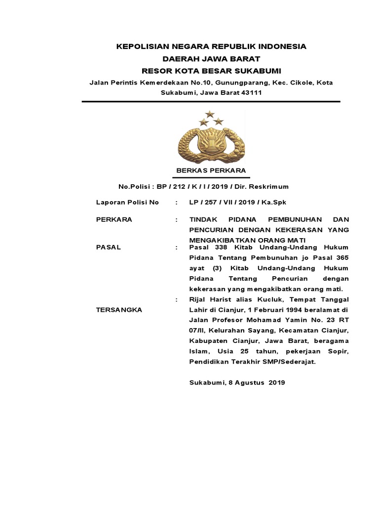 Cover Sampul Berkas Perkara | PDF