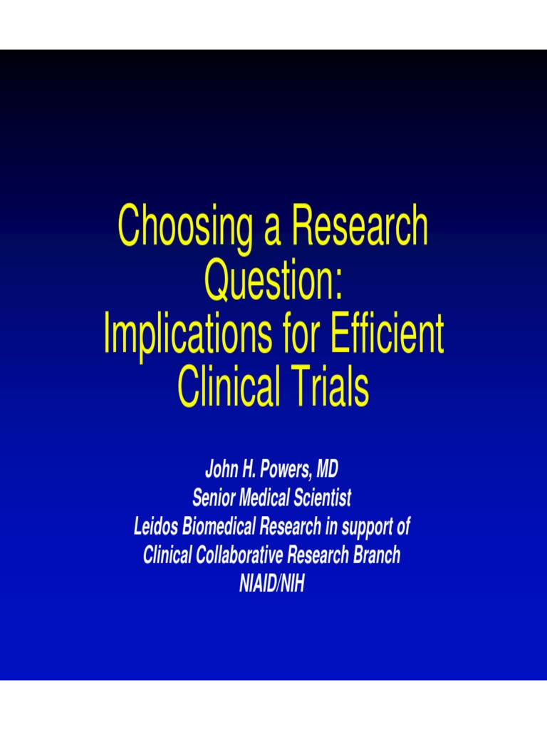 Optimizing Research Questions for Trials | PDF | Clinical Trial ...