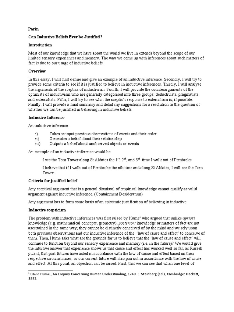 General Philosophy - Induction | PDF | Internalism And Externalism ...