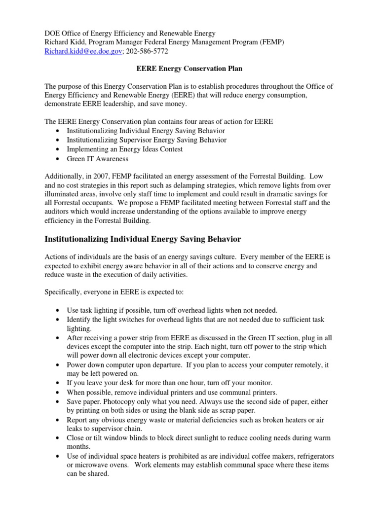 Energy Conservation Plan-EE | PDF | Energy Conservation | Personal ...