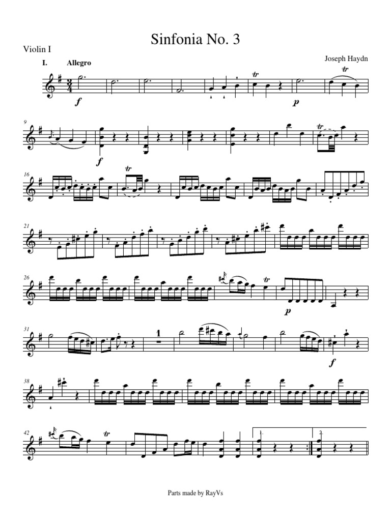 Haydn 3 - Violin I | PDF | Classical Music | Musical Compositions