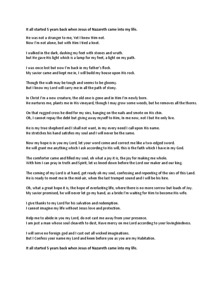 Poem On Jesus My Savior | PDF
