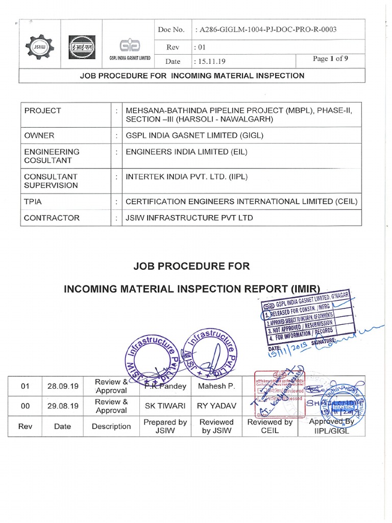 A286 Giglm 1004 PJ Doc Pro R 0003 - Imir PDF | PDF