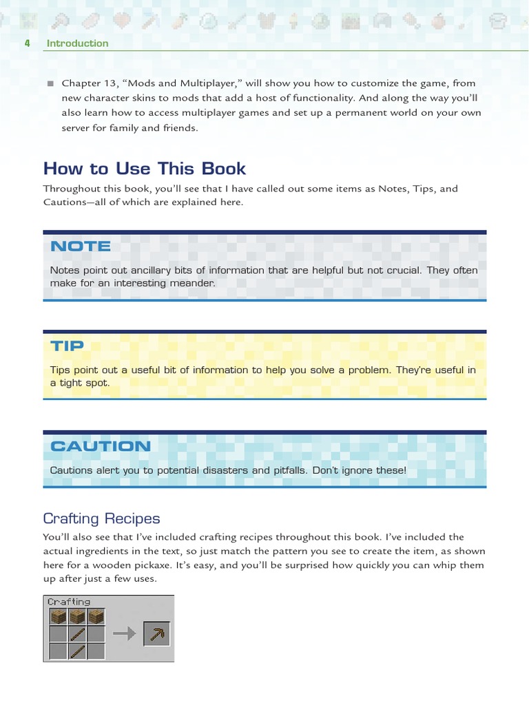 How To Use This Book: Crafting Recipes | PDF | Minecraft | Leisure