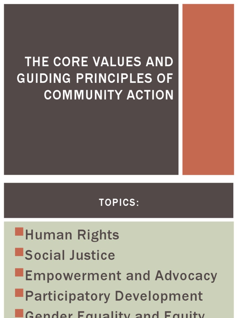 Core Values On Community Action | PDF