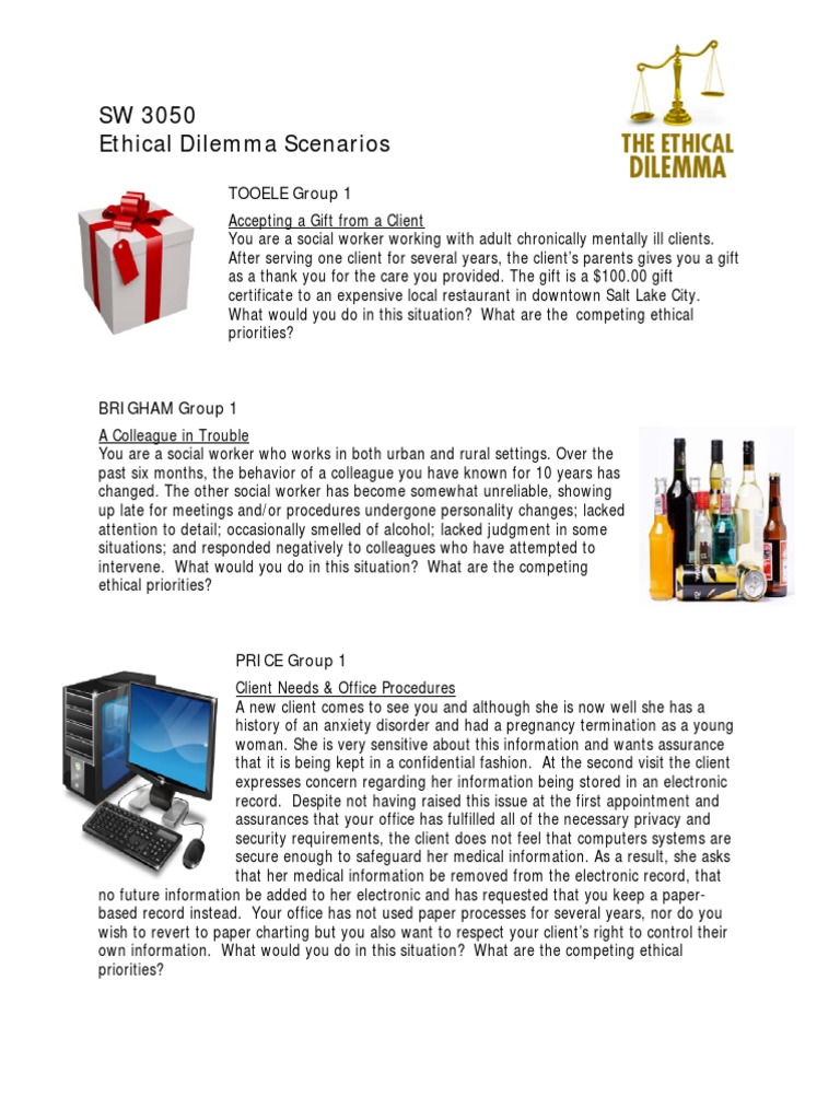 Ethical Dilemma Scenarios PDF | PDF | Confidentiality | Social Work