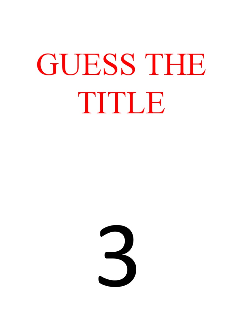 Guess The Title | PDF