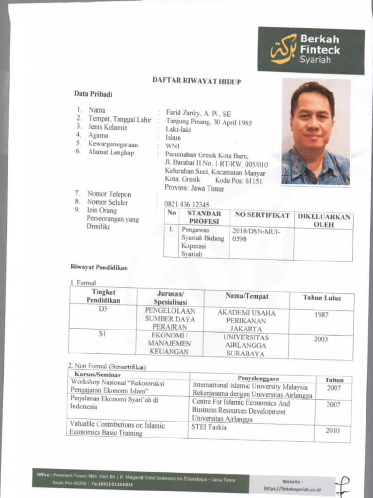 CV Farid Zanky - bc68fc1c | PDF