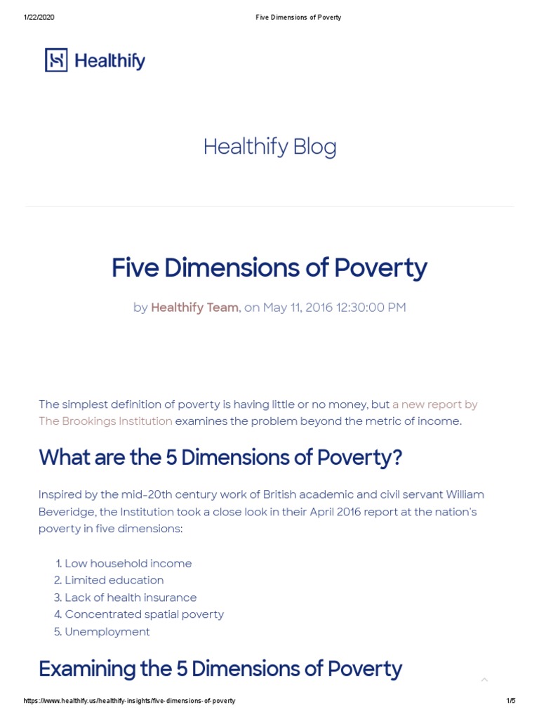 Five Dimensions of Poverty | PDF | Health Equity | Poverty