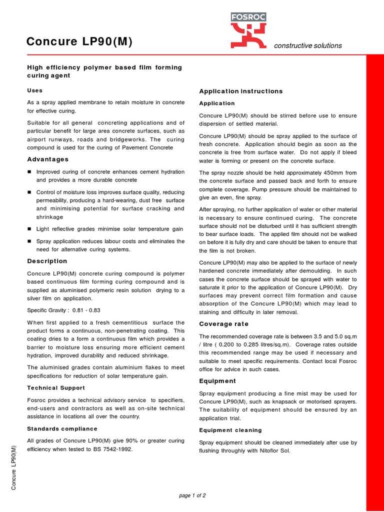 Concure LP90 (M) : High Efficiency Polymer Based Film Forming Curing ...