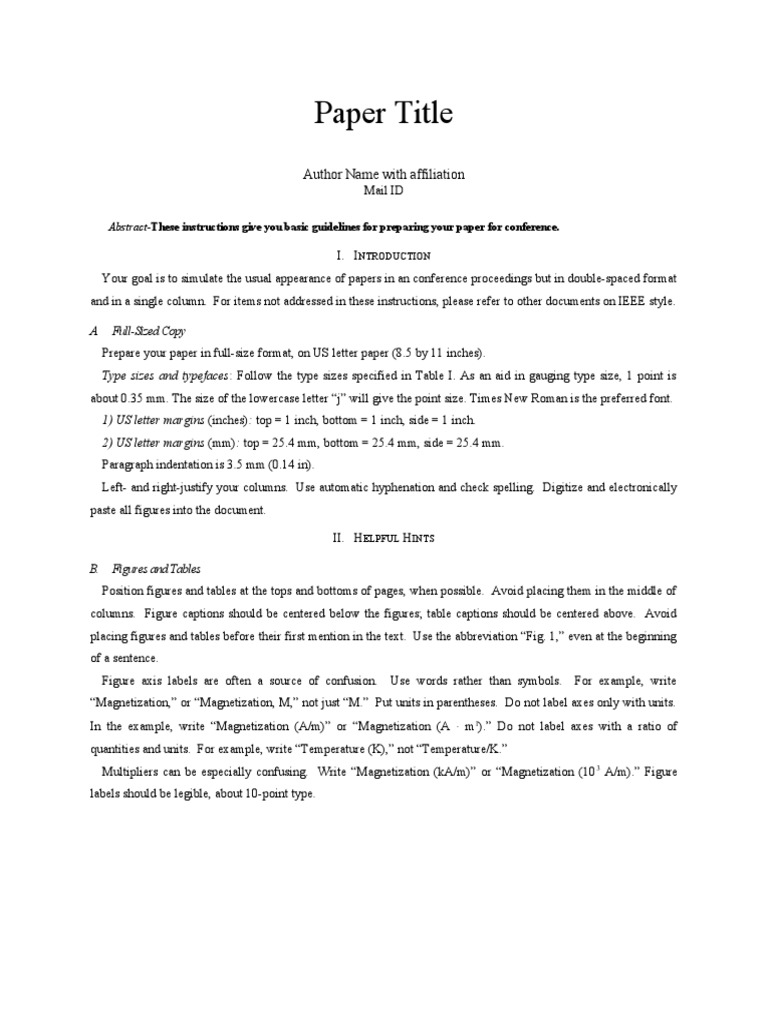 Paper Title: Author Name With Affiliation | PDF | Typefaces | Bracket