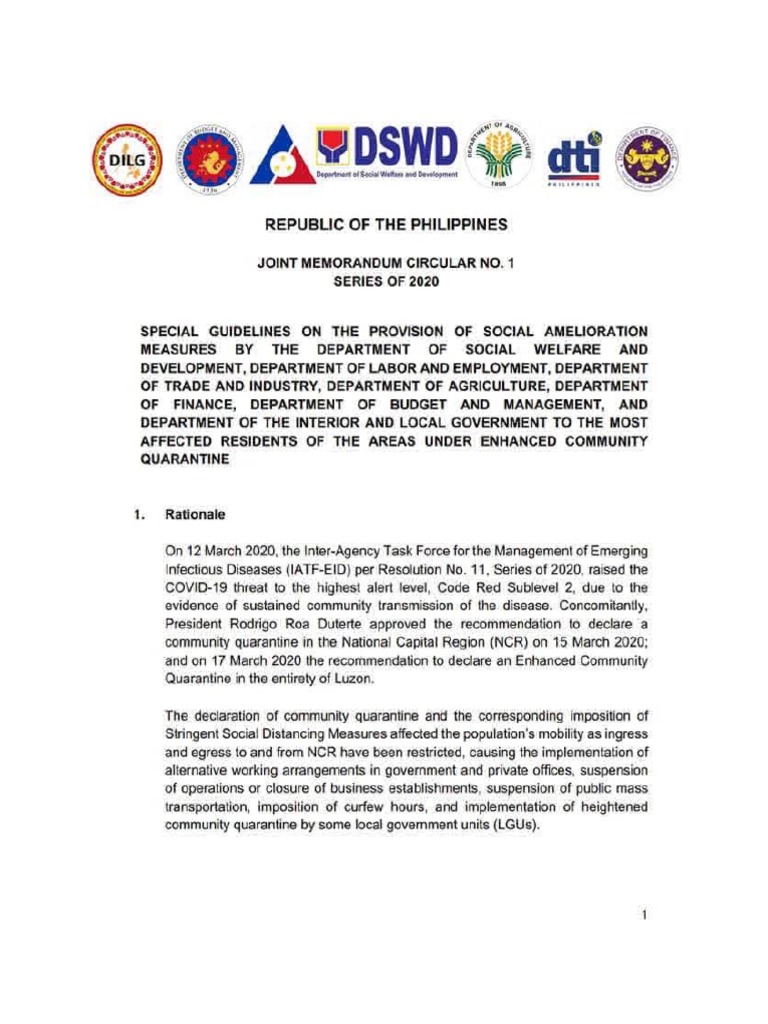 JMC No. 1, Series of 2020 | PDF