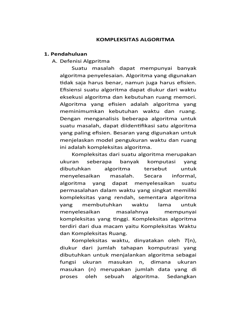 Kompleksitas Algoritma Adit Bahan Buku Pak Nanda | PDF