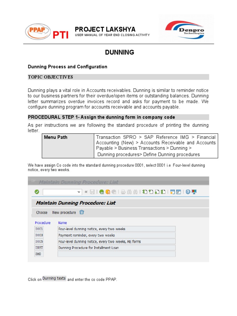 Dunning User Manual | PDF | Accounts Payable | Business