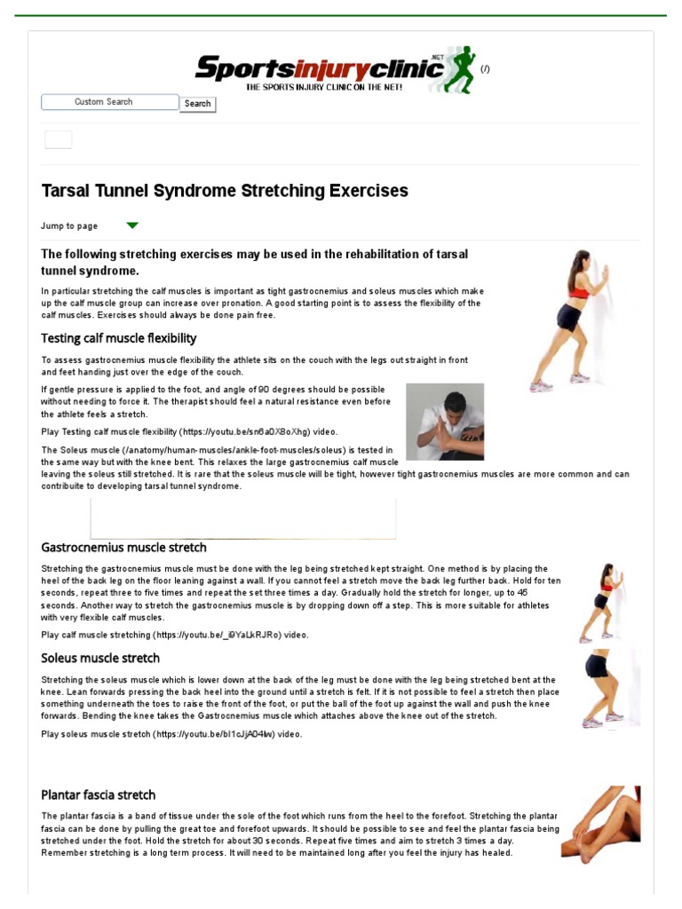 Tarsal Tunnel Syndrome Stretching Guide | PDF | Foot | Lower Limb Anatomy