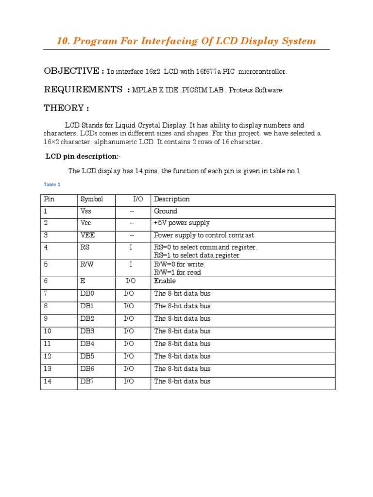 LCD Interfacing PIC16F877a | PDF | Liquid Crystal Display | Digital Electronics