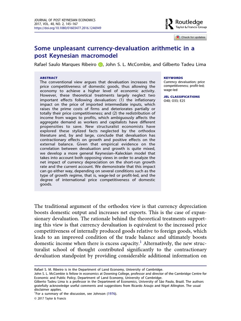 Currency Devaluation | PDF | Devaluation | Economic Growth