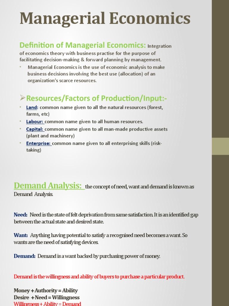 Definition of Managerial Economics | PDF | Supply (Economics) | Supply ...