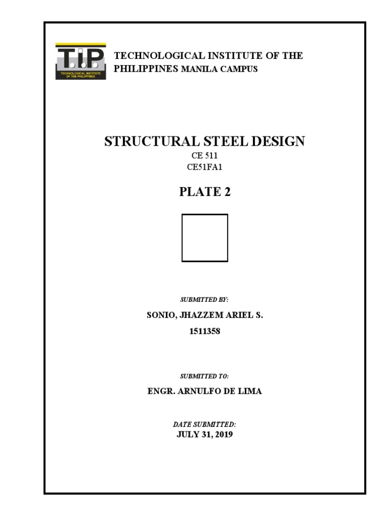 Structural Steel Design: Plate 2 | PDF