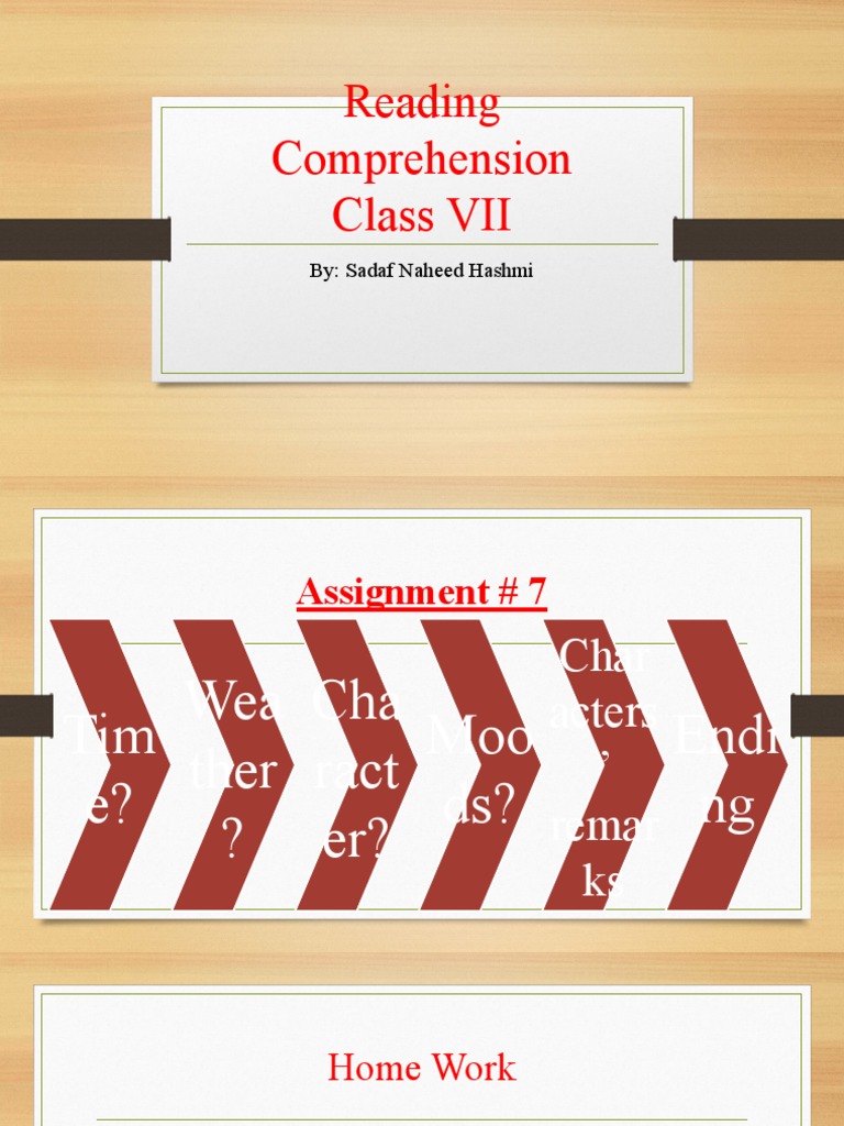 Reading Comprehension PPT Class VII | PDF
