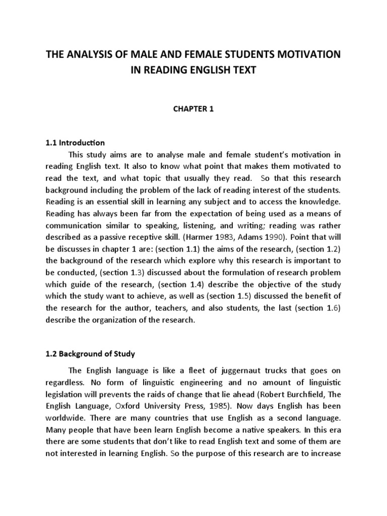 The Analysis of Male and Female Students Motivation in Reading English ...
